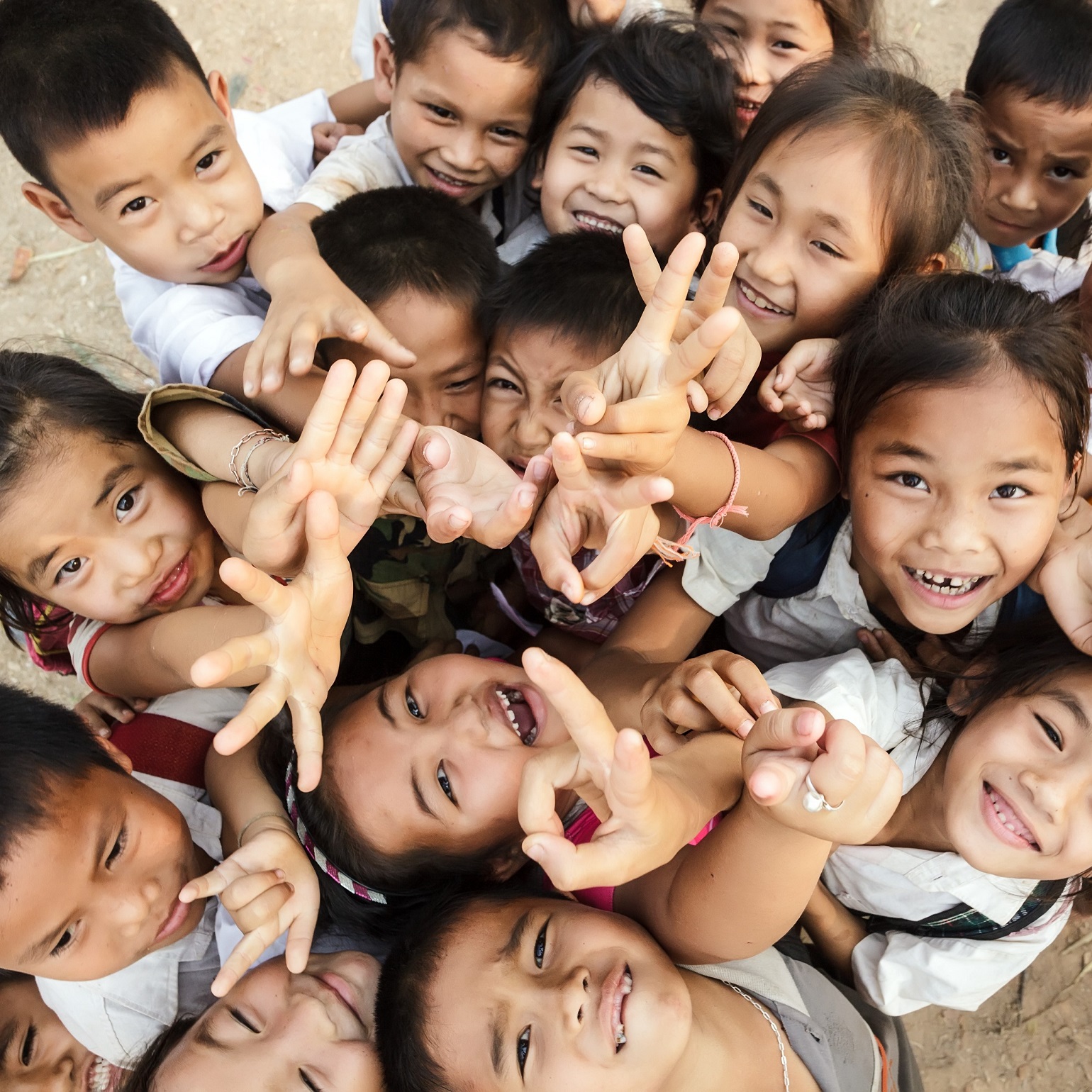 Asia group of children